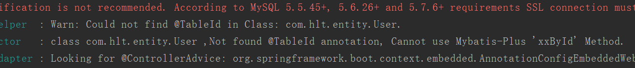 SpringBoot集成MyBatis-Plus报错：Not found @TableId annotation, Cannot use Mybatis-Plus 'xxById ...