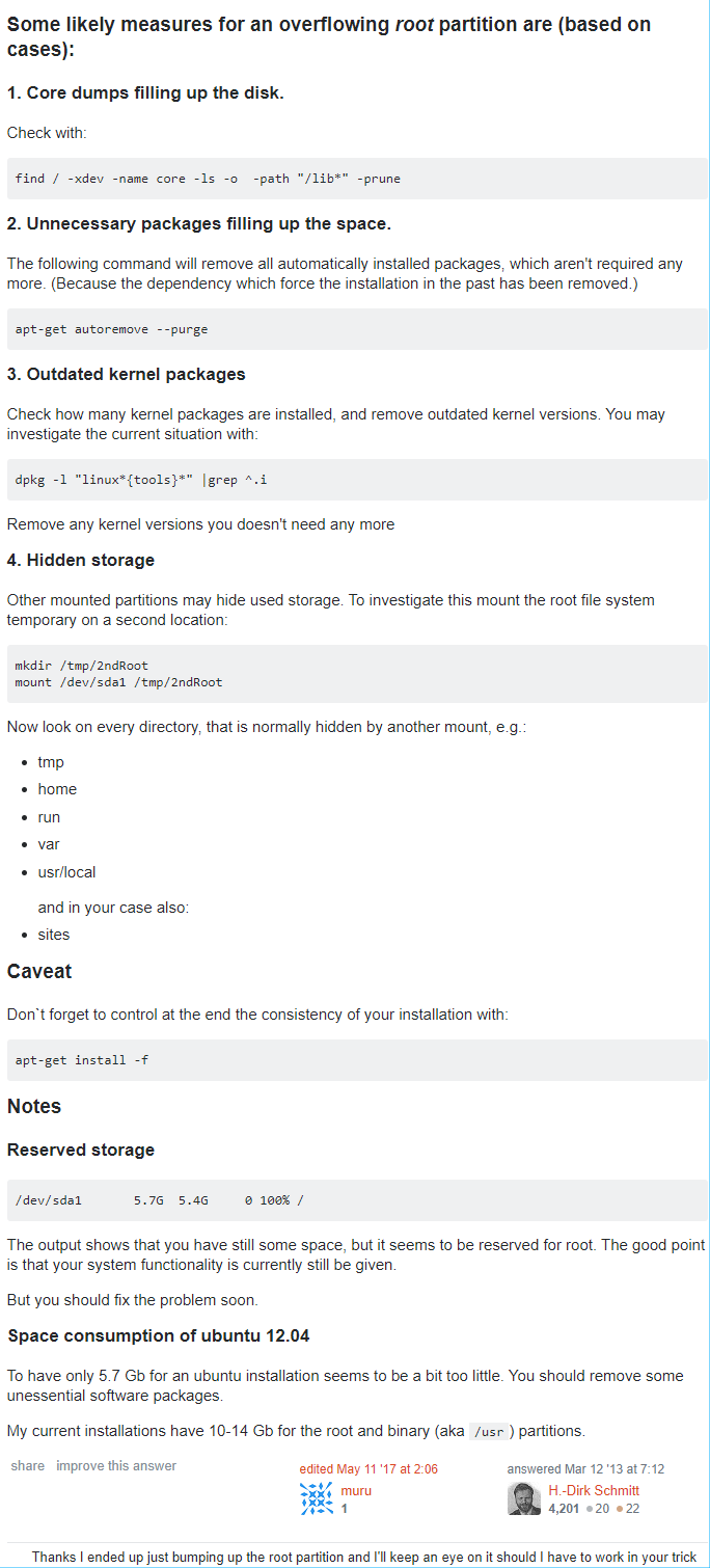 Linux根目录空间不足du未发现大文件解决办法linux根目录满了 找不到文件 Csdn博客 