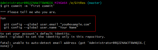 Git Commit 报 Fatal Unable To Auto Detect Email Address 错误unable To Auto Detect Email Address