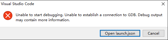 Windows10 vscode Unable To Start Debugging Unable To 