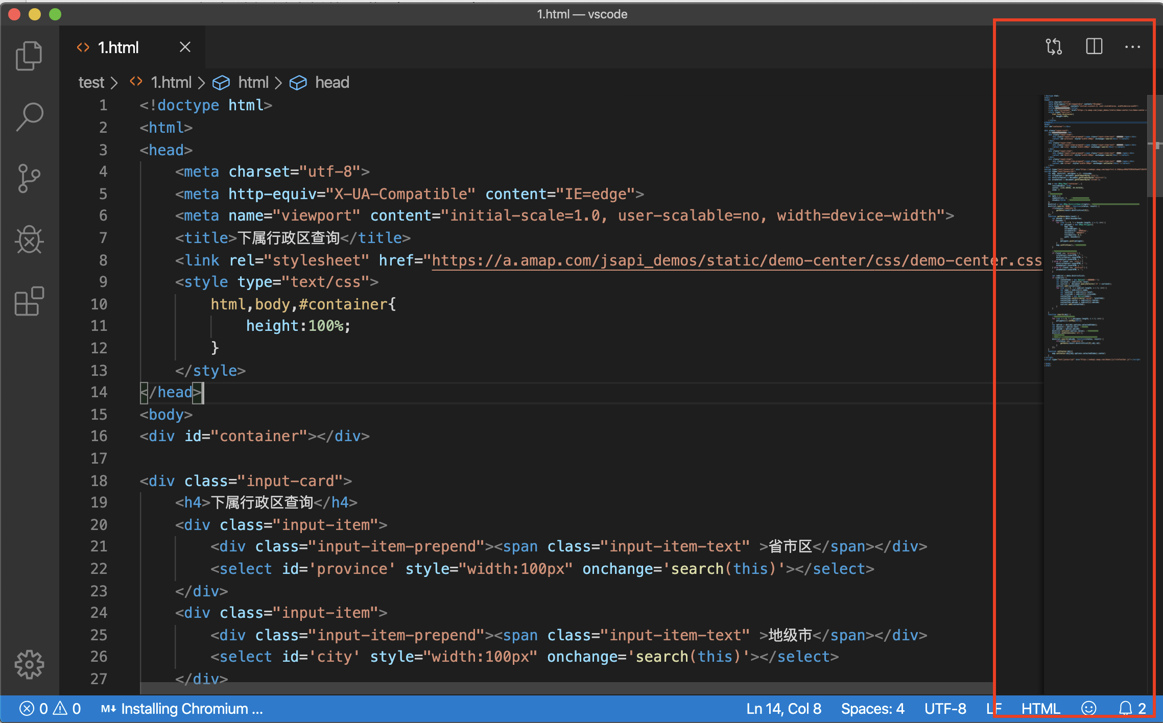 Visual Studio Code （VSCode）怎么关闭侧边栏的预览（Minimap）_visual studion minimap ...