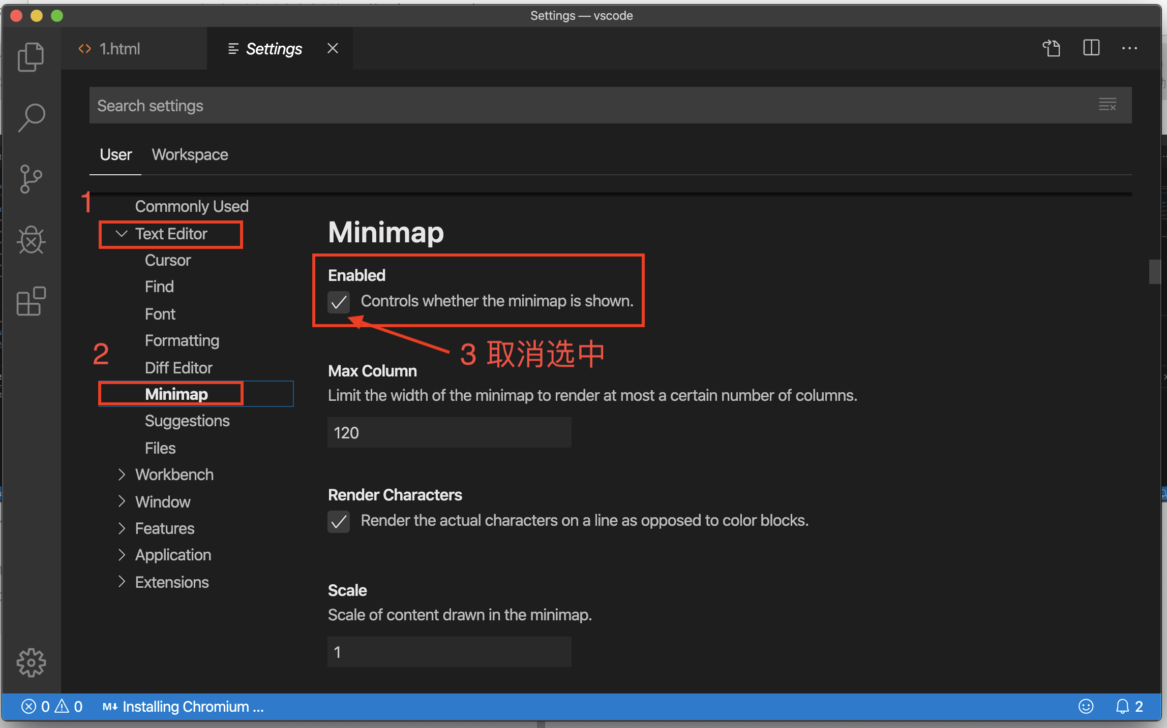 Visual Studio Code （VSCode）怎么关闭侧边栏的预览（Minimap）_visual studion minimap ...