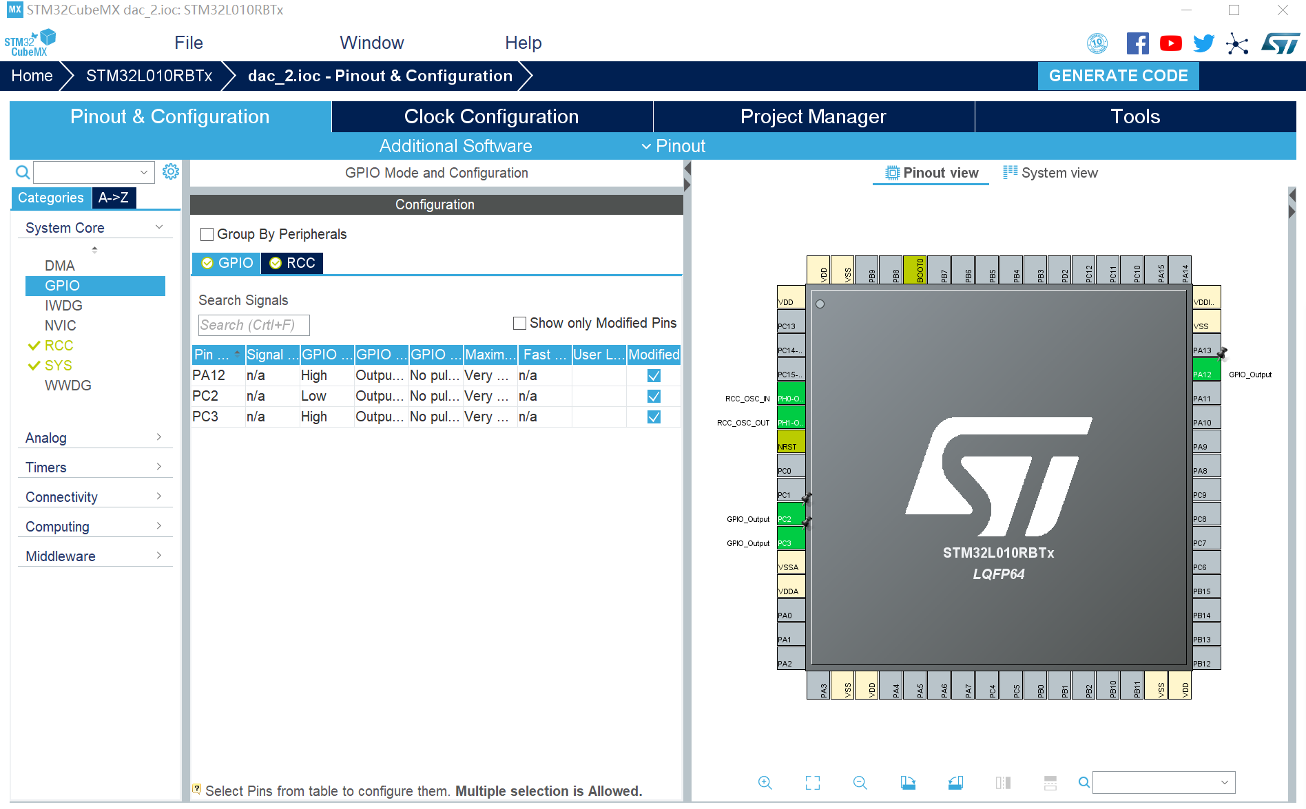STM32CubeMX--STM32L0系列外置DAC芯片(LTC2600)电压输出_stm32外置dac模块_工科路上奋斗的小白的博客-CSDN博客