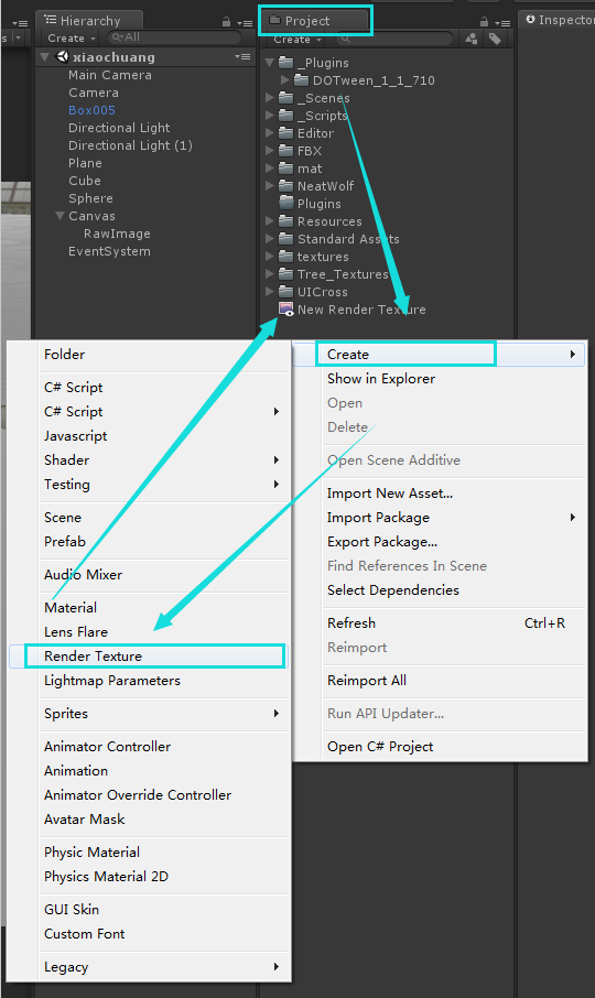 Unity中使用RawImage和RenderTexture在UI界面上投影其他相机拍摄的内容，并实现控制投影在RawImage中摄像机的移动_new render texture-CSDN博客