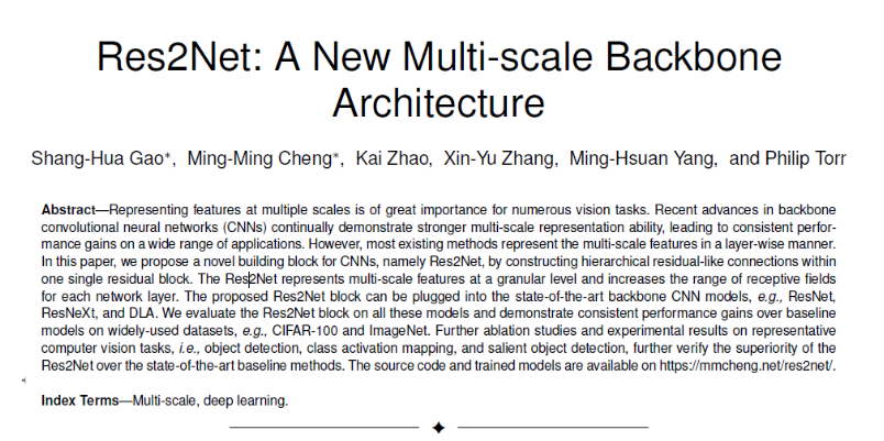 [多尺度融合]--Res2Net：A New Multi-scale Backbone Architecture_使用res2net作为backbone的结构图-CSDN博客