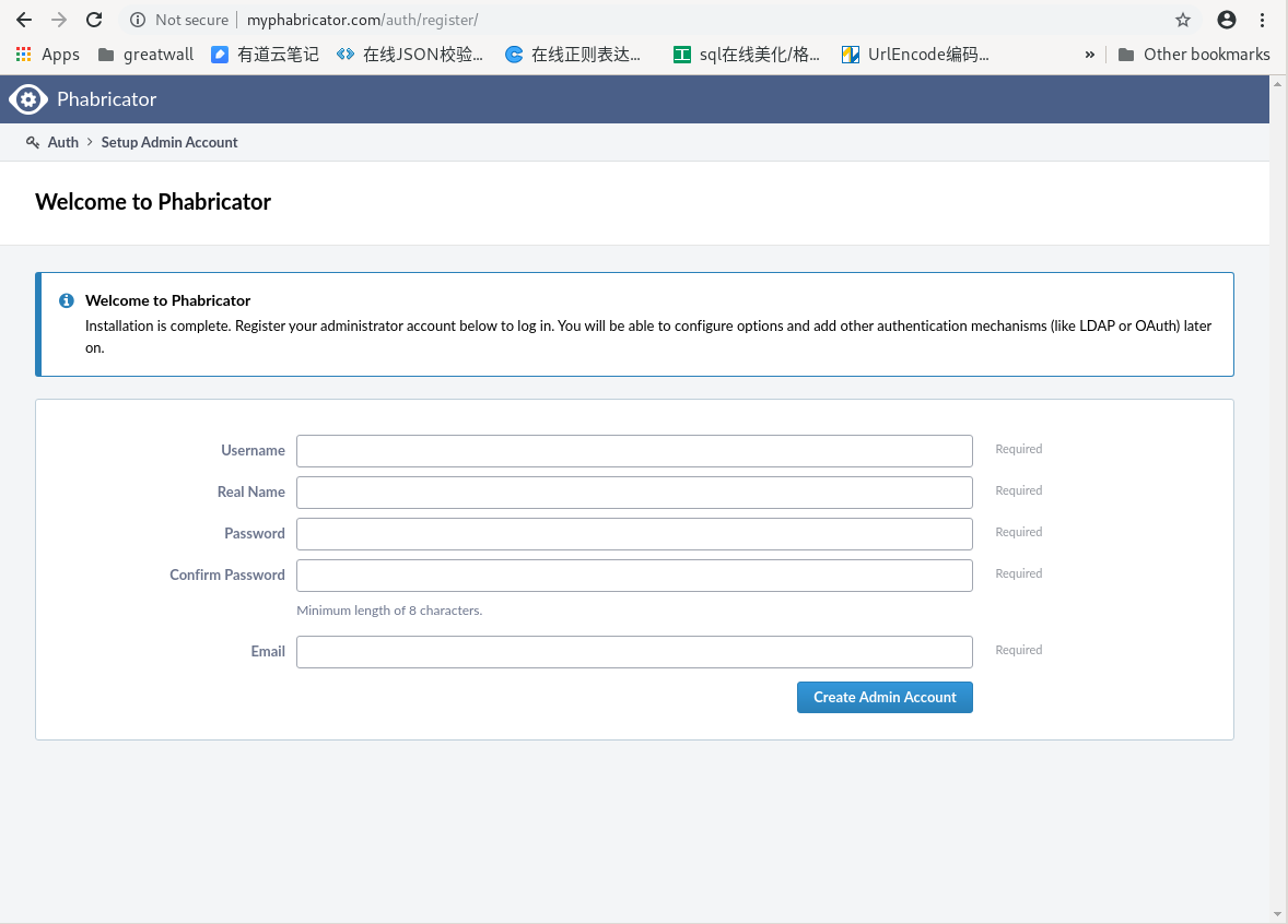 [phabircator]使用docker镜像redpointgames/phabricator搭建phabricator服务器 设置邮箱、创建用户、审批用户_phabricator 创建新 ...