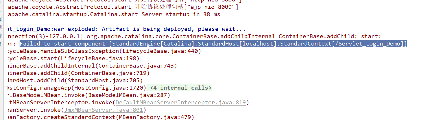 解决Failed to start component [StandardEngine[Catalina].StandardHost[localhost].错误的方法_failed to ...