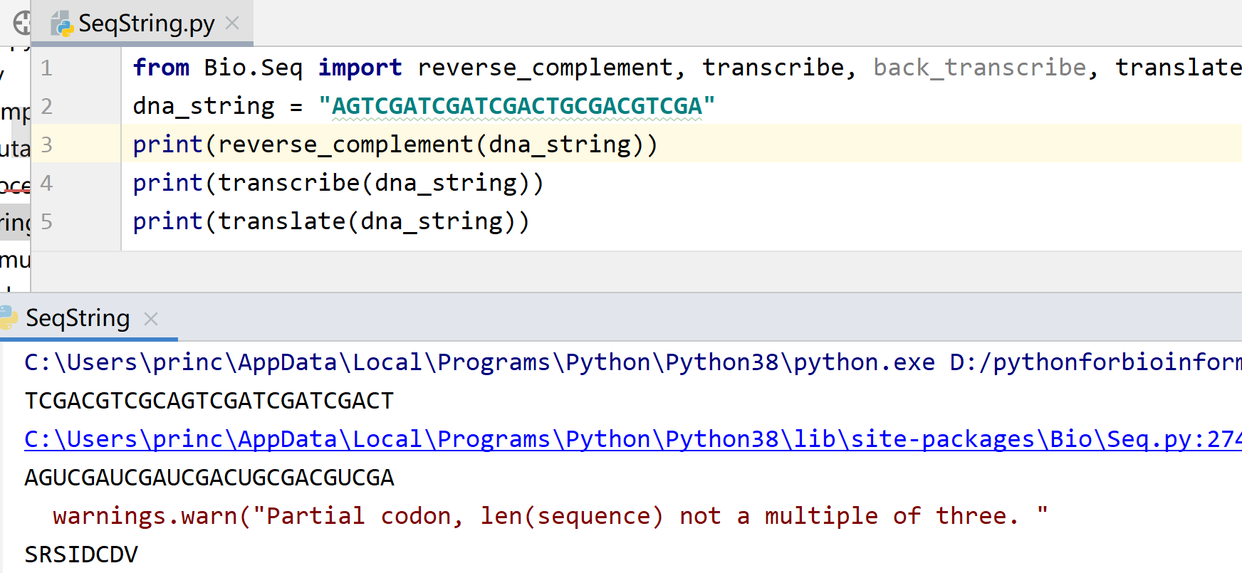 Biopython-Chapter3.生物序列对象_biopython的transcribe-CSDN博客