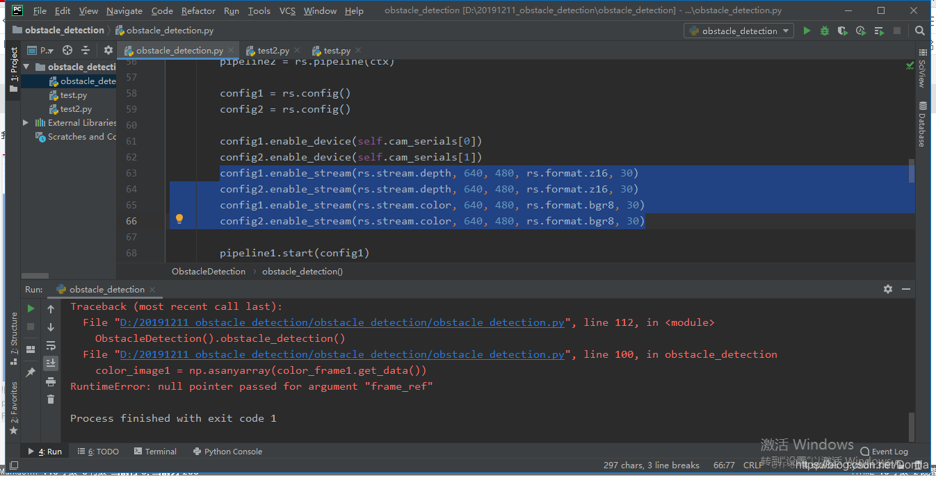 Intel Realsense 处理帧时报错:runtimeerror Null Pointer Passed For Argument Frameref Csdn博客