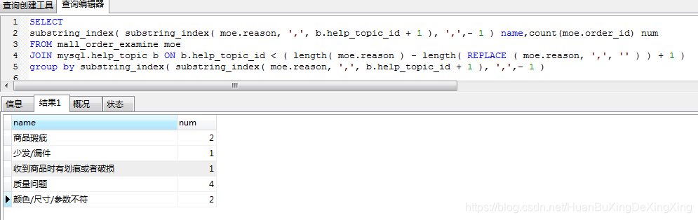 Mysql 拆分逗号分隔的字段,并统计mysql 字段内容是逗号分隔的数据怎么统计 Csdn博客 4198