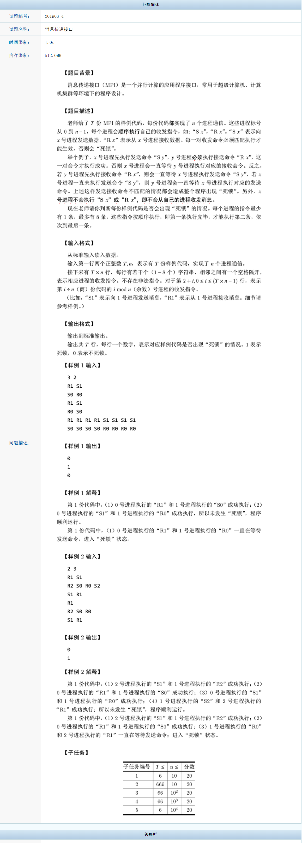 CSP 201903-4 （消息传递接口）两种满分思路_csp201903-4-CSDN博客