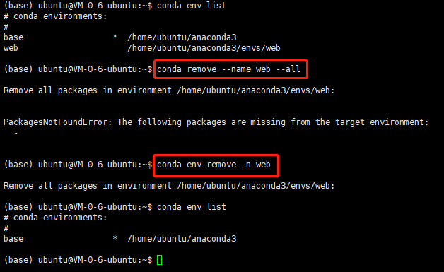 conda删除虚拟环境出错：PackagesNotFoundError_conda remove packagesnotfounderror-CSDN博客