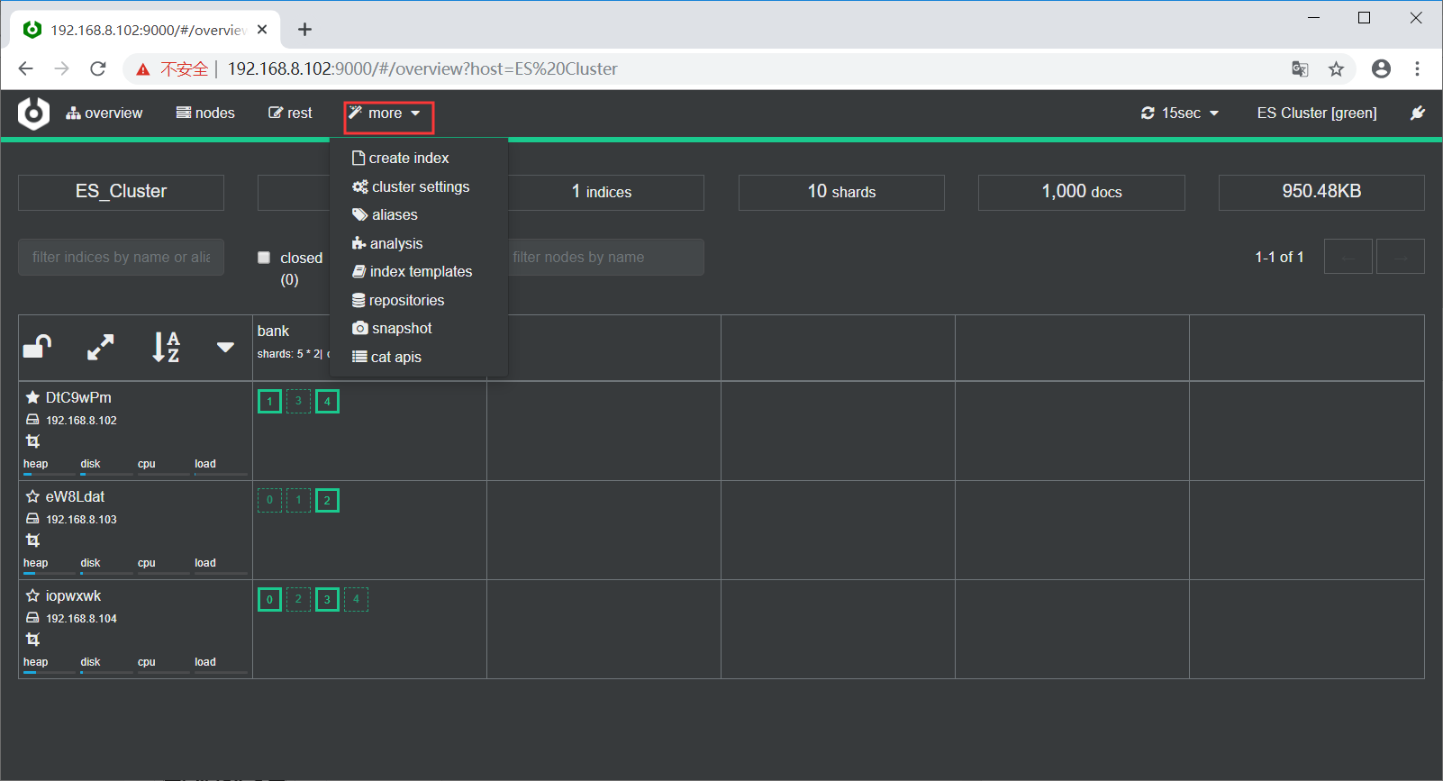 Elasticsearch之 cerebro 安装配置详细使用_cerebro error while creating index-CSDN博客