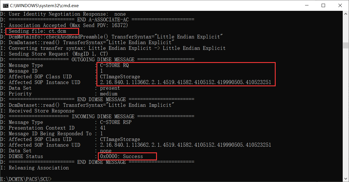 DCMTK开发笔记（二）：模拟PACS调试（Win10环境）_dcmtk tcp initialization error-CSDN博客
