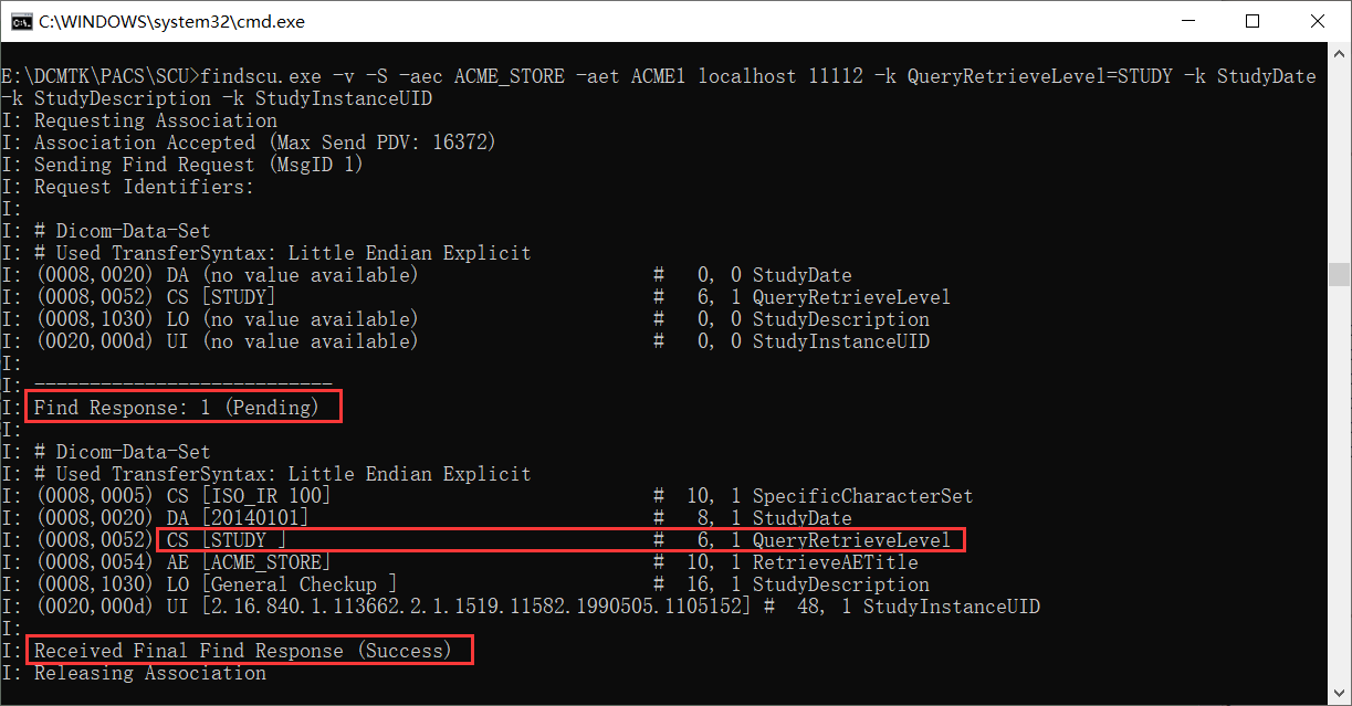 DCMTK开发笔记（二）：模拟PACS调试（Win10环境）_dcmtk tcp initialization error-CSDN博客