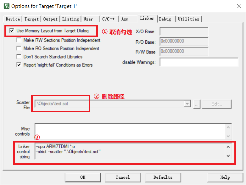 KEIL5编译ARM7汇编代码出现：no default 'Read/Write' range selected或No section matches selector（附加安装包/支持包 ...