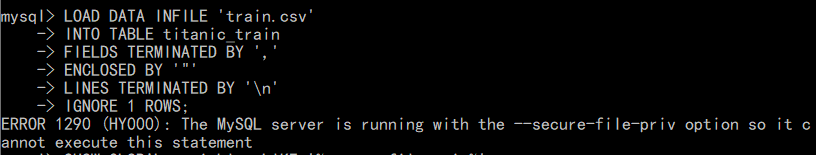 填坑the Mysql Server Is Running With The Secure File Priv Option So It Cannot Execute This 4537