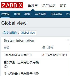 Zabbix服务器端运行中 显示为 否 No 的解决方案_connection to database 'zabbix' failed: [2002] can-CSDN博客