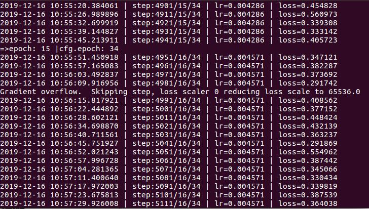 Apex使用教程 与 梯度爆炸问题： Gradient overflow. Skipping step, loss scaler 0 reducing loss scale to 131072 ...