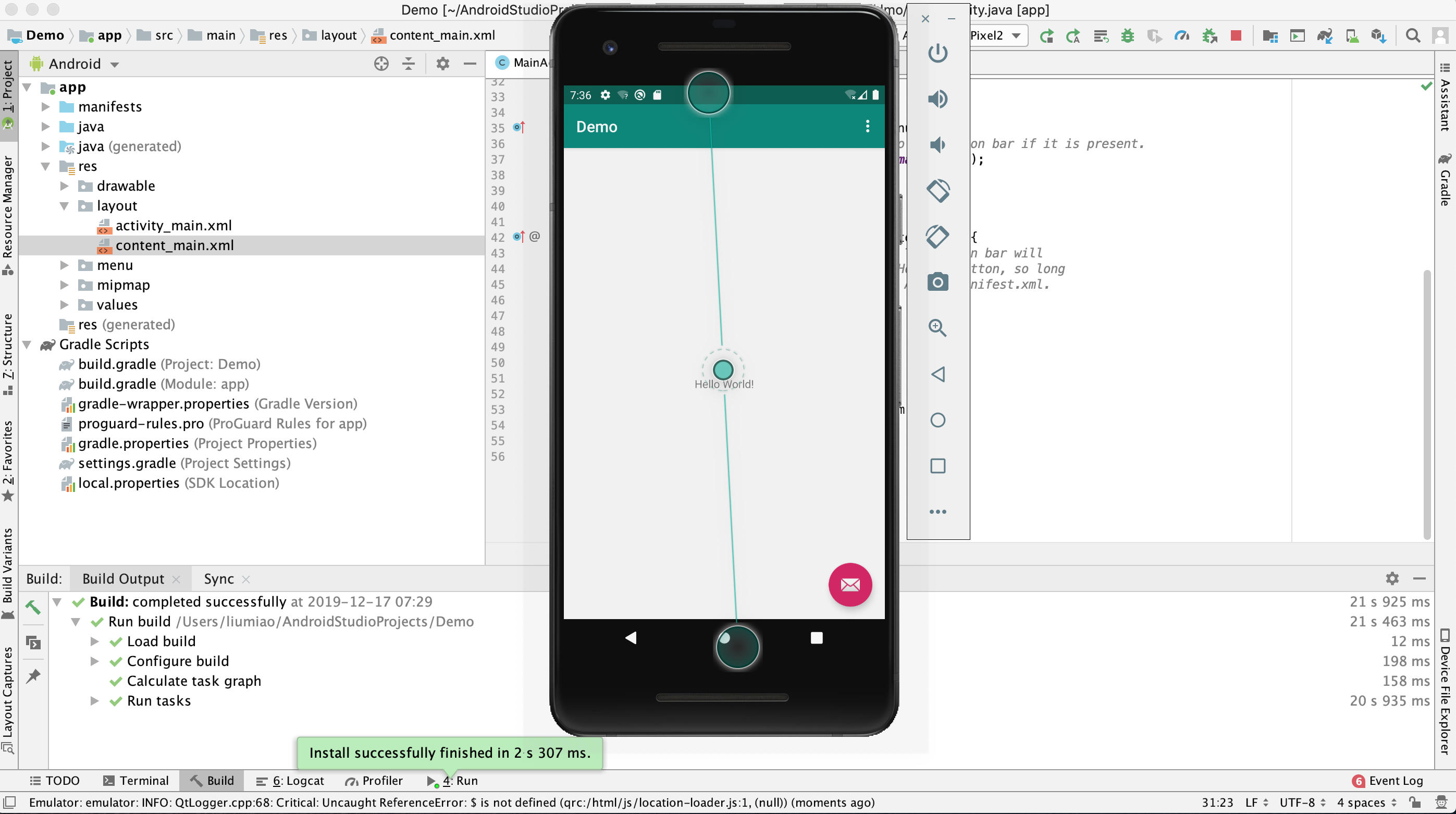 Android应用构建：2:Android Studio 3.5.3: Hello World示例工程_android studio3.5.3-CSDN博客