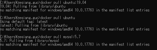 解决“no matching manifest for windows/amd64 10.0.17763 in the manifest list entries”_wind server ...