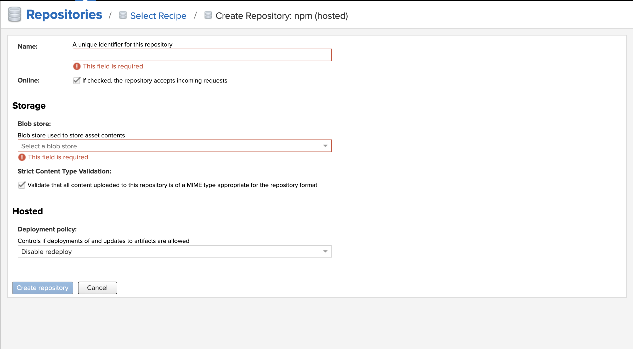 将npm包发布在私有仓库（nexus）中_repository does not allow updating assets: npm-hos-CSDN博客