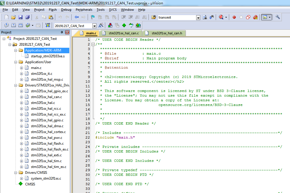 Stm32学习笔记（2）——使用cubehal库实现can通讯stm32hal库学习 Can笔记 Csdn博客