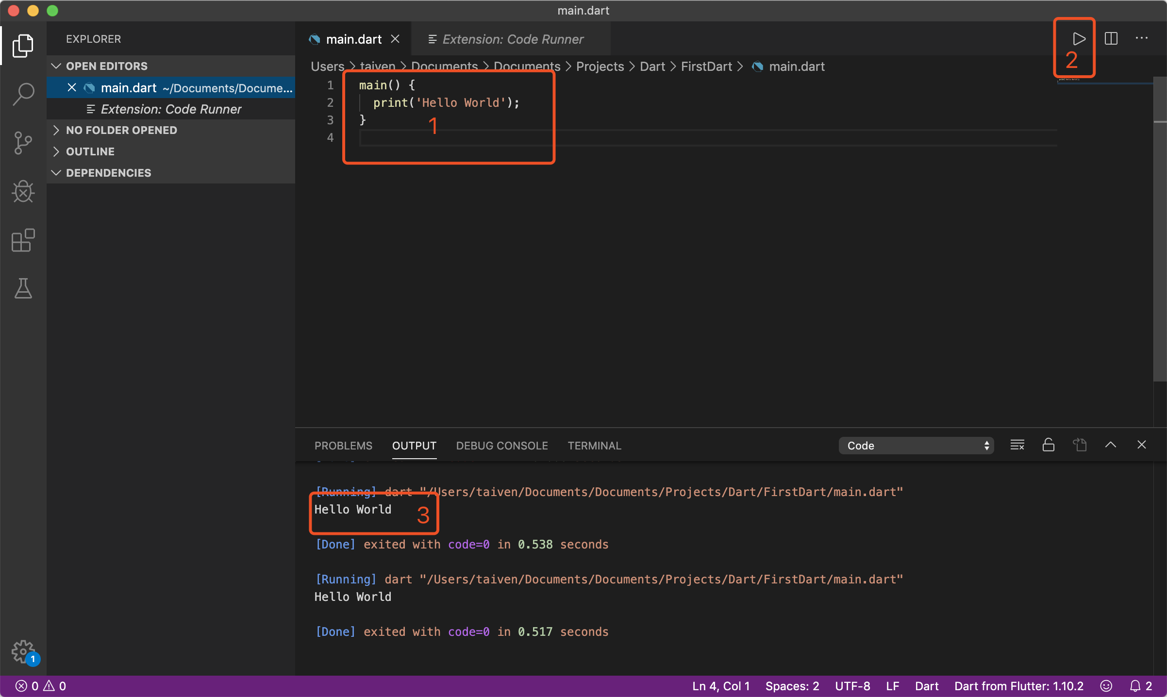 Dart语言学习一：搭建Dart环境，运行第一个Dart程序_dart运行-CSDN博客