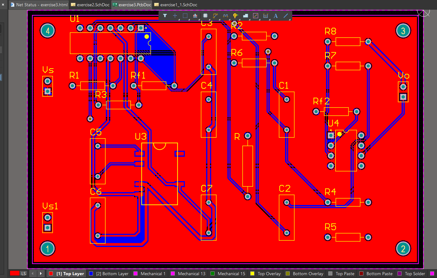 合肥工业大学（宣城校区）2019年EDA课设原理图、PCB板与仿真图像_仿真图和原理图的区别-CSDN博客