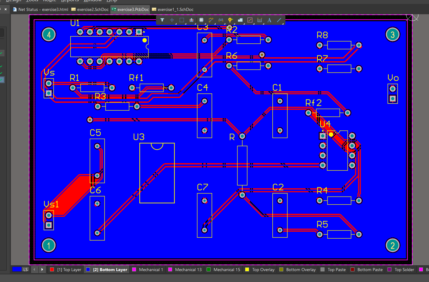 合肥工业大学（宣城校区）2019年EDA课设原理图、PCB板与仿真图像_仿真图和原理图的区别-CSDN博客