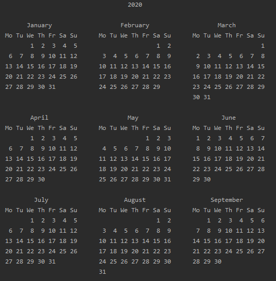 Python Calendar的用法举例-CSDN博客