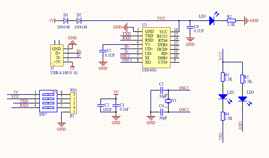 Ad练习笔记 Usb Ttl转换器ad15ch340 Csdn博客 