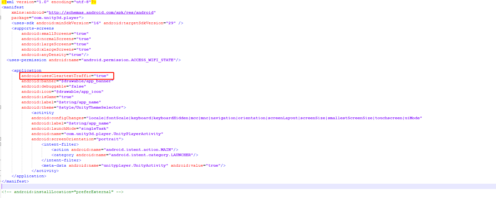 Unity 安卓网络请求数据出现 Cleartext HTTP traffic to **** not permitted_unity usescleartexttraffic 无效-CSDN博客
