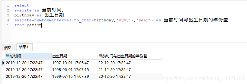Oracle:根据出生日期计算年龄 Oracle出生日期计算年龄公式 Csdn博客