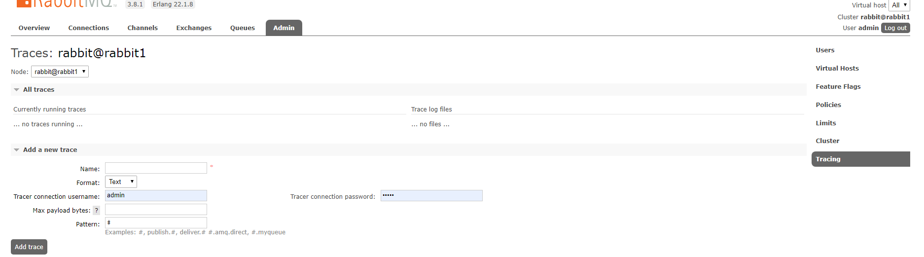 RabbitMQ学习笔记：消息追踪rabbitmq_tracing插件_enabling plugins on node rabbit@脤赂脤矛:-CSDN博客