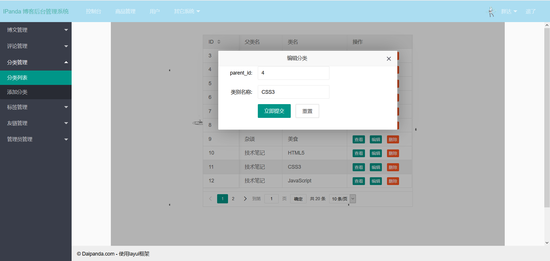 Javaweb个人博客项目：手把手教你实现博客后台系统之界面图展示2大胖猫的马太效应 Csdn博客 