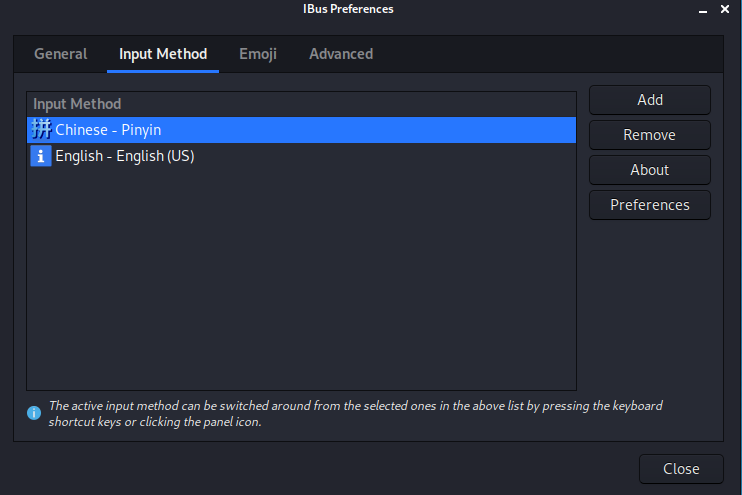 新版kali Xfce桌面环境安装与配置中文输入法ibus_xfce ibus-CSDN博客