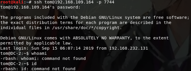 靶机DC-2练习：通过rbash绕过获取shell，使用git命令提权_rbash ip addr-CSDN博客