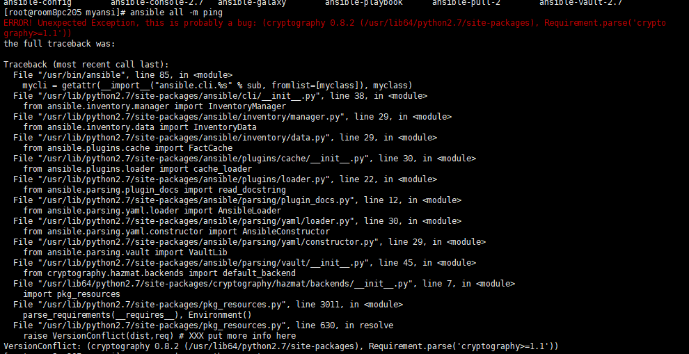 ansible执行出错解决_error! unexpected exception, this is probably a bu-CSDN博客