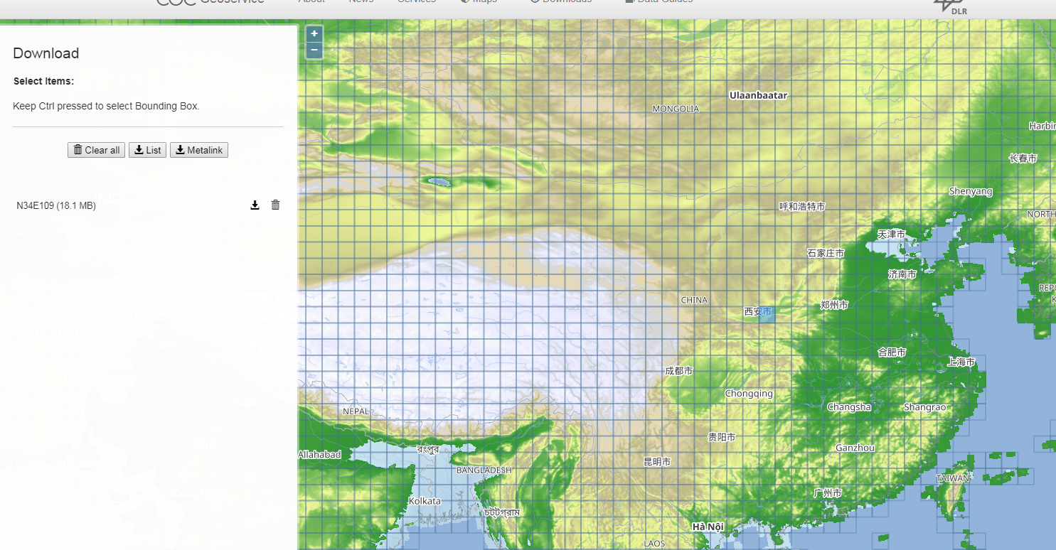 免费DEM数据（ASTER GDEMV3、ASTER GDEMV2、ASTER GDEMV1，SRTM90米、SRTM30米、GLS 2005 ...