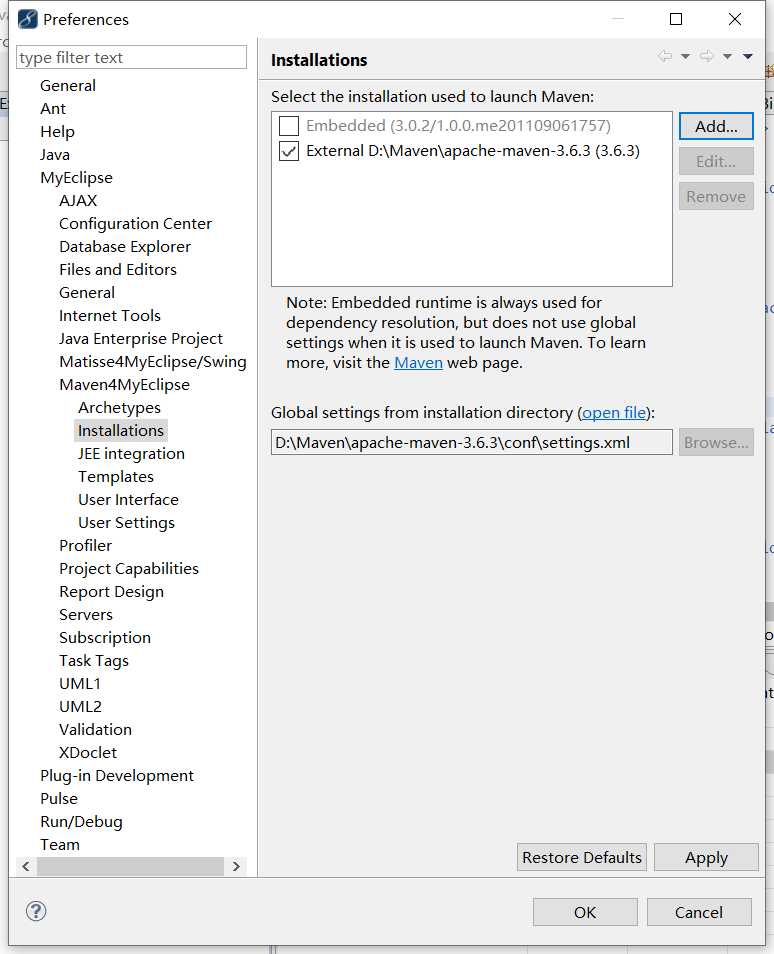Myeclipse配置maven详细步骤(及如何在maven添加架包)_myeclipse maven-CSDN博客