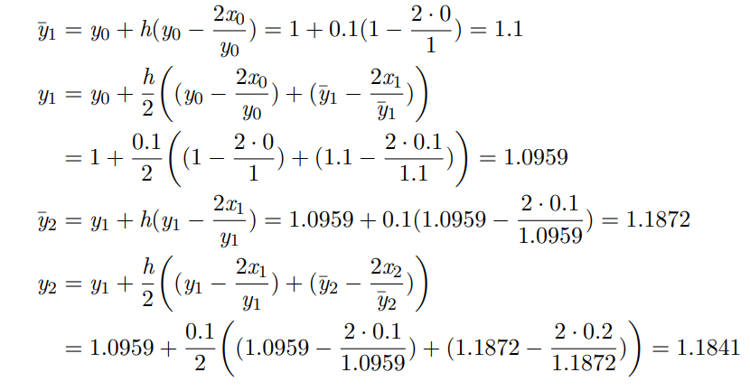 Euler 格式和改进euler 格式求解初值问题及代码2用改进euler方法解下列初值问题inlyxyxe01 Y00 