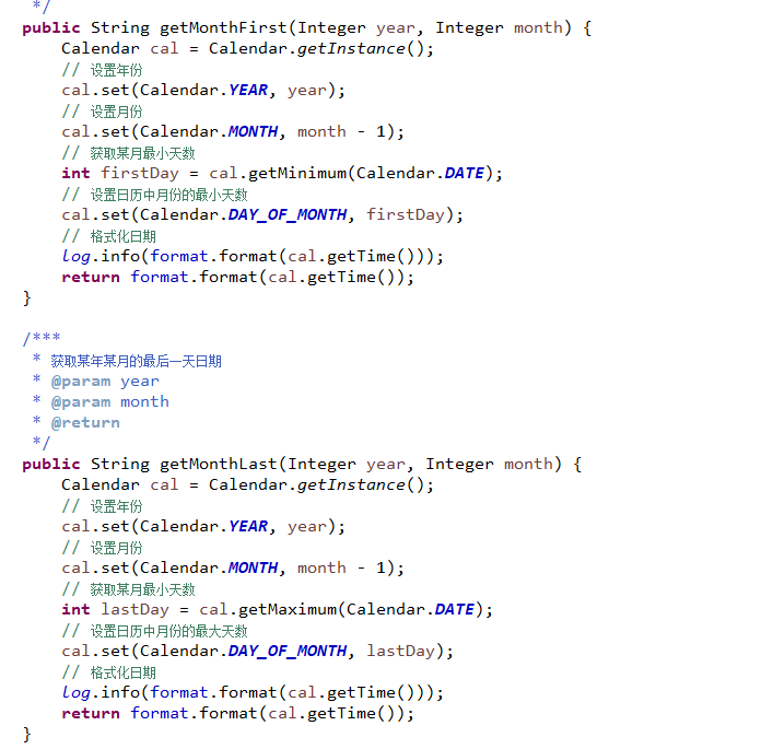 获取某年某月的第一天日期和最后一天日期_int firstday = cal.getminimum(calendar.date)第二天-CSDN博客
