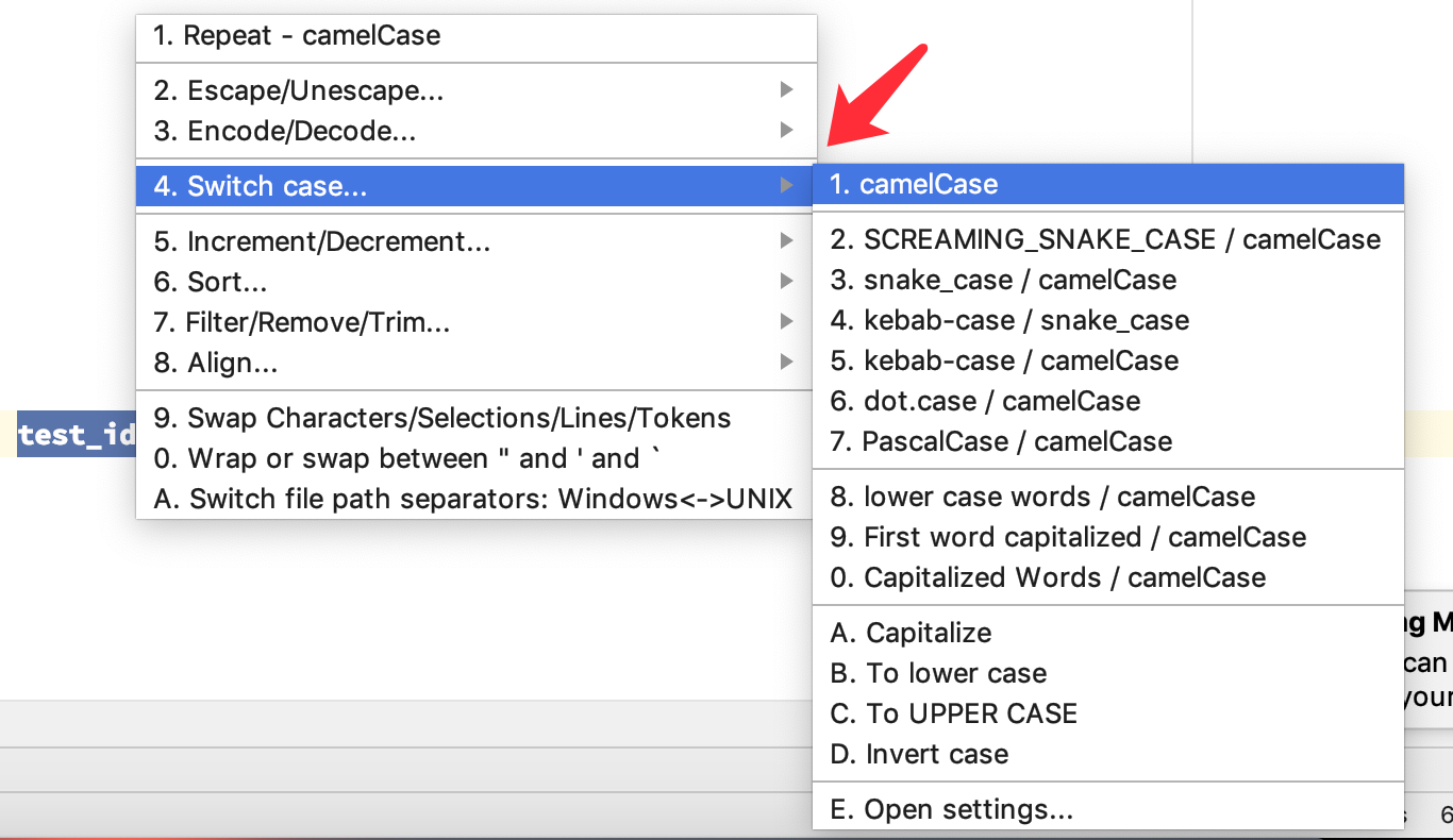 IDEA中 带下划线字段snake_case转驼峰cacelCase快捷方式_idea蛇形命名变换为驼峰的形式-CSDN博客