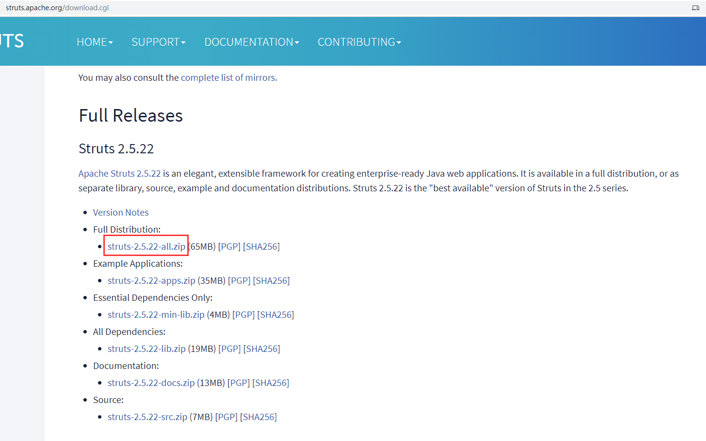 Apache Struts2更新到新版本(2.5.22)_struts2更新历史记录-CSDN博客