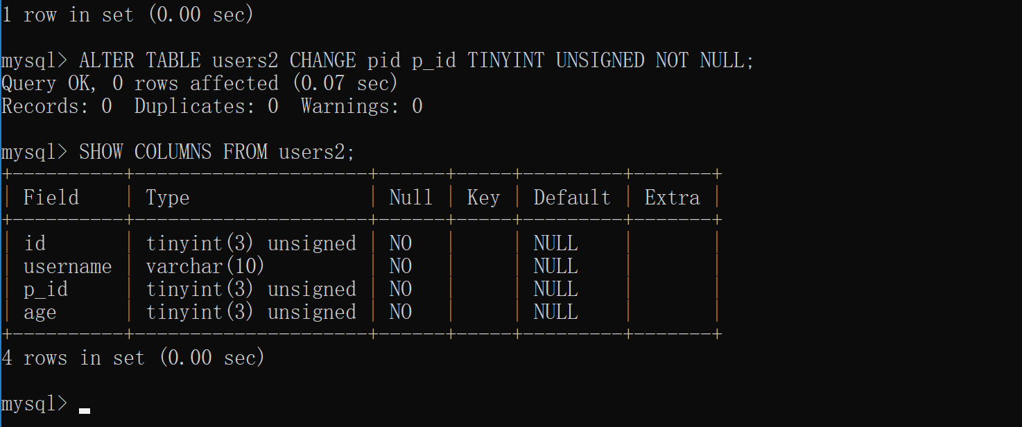 MySQL-修改列定义和更名数据表_smallint改ini-CSDN博客