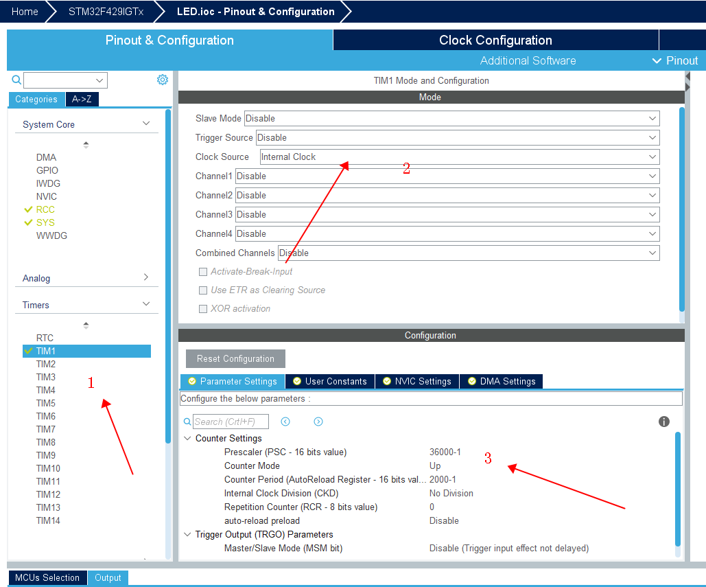 stm32Cube教程-TIM1定时器_stm32h7 cube tim1 配置-CSDN博客