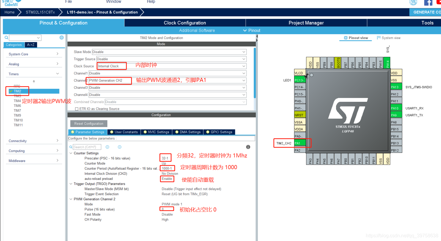 Stm32用cube配置pwm波输出,hal库pwmstm32cubeidepwm生成方波 Csdn博客