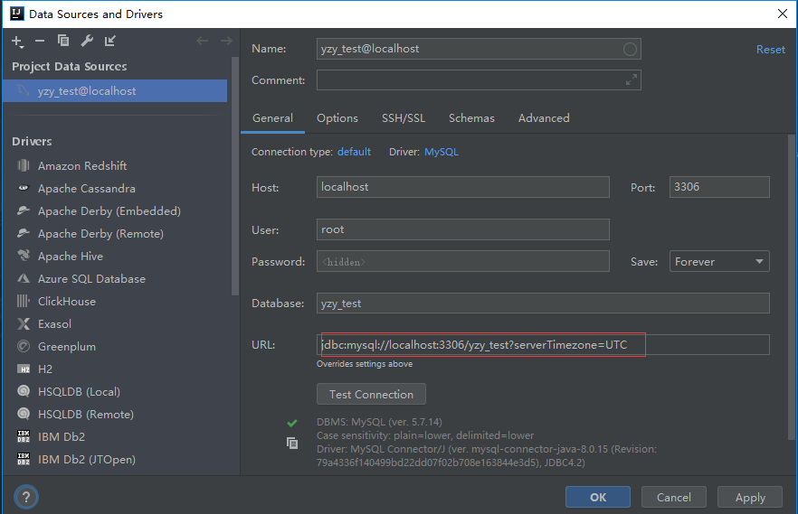 IDEA连接数据库失败@localhost failed. [08001] Could not create connection to database server. Attempte ...