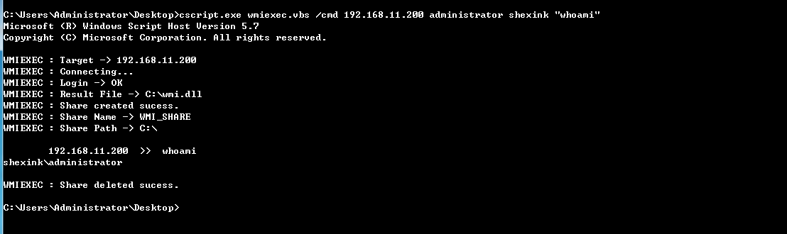 横向远程命令执行——WMIC_SheXinK的博客-CSDN博客_wmic远程执行命令